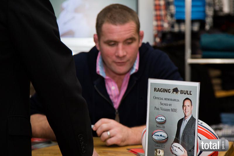 Snapped: Phil Vickery MBE opens Raging Bull at Jolly's Bath.